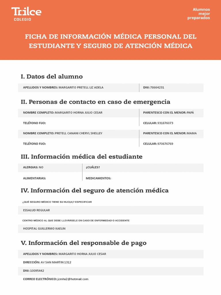 Ficha medica | PDF