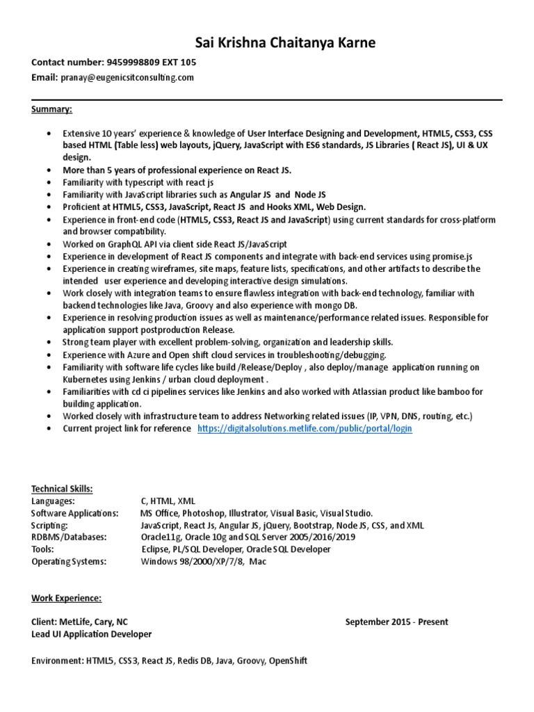Sai Krishna Chaitanya Karne Resume (1) | PDF | Internet & Web | World ... Sai Krishna Chaitanya Karne Resume (1) | PDF | Internet & Web | World ...
