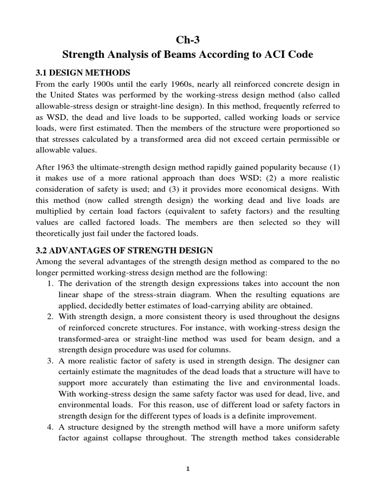 Strength Analysis of Beams: ACI Code | PDF | Strength Of Materials | Beam (Structure)