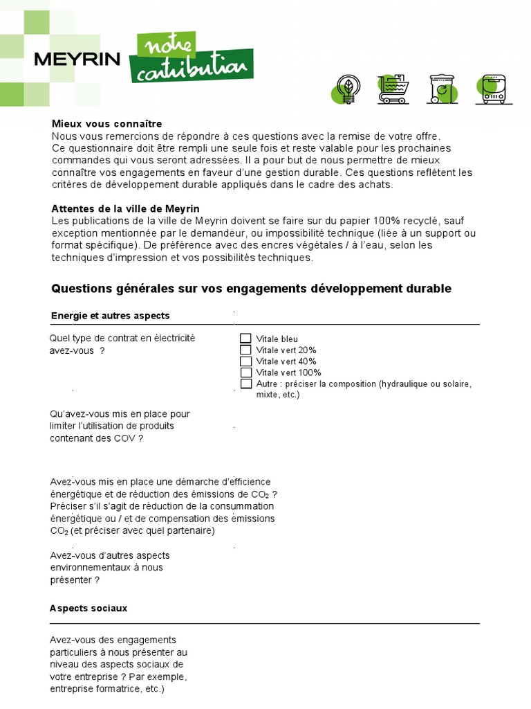 Questionnaire-Fournisseur 1 | PDF | Affaires