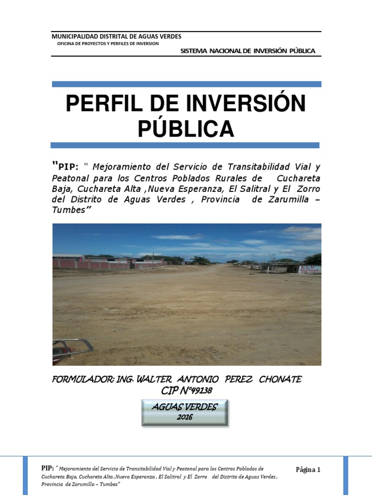 Proyecto de Inversion Publica Caso Pista | PDF | Infraestructura | Peatonal