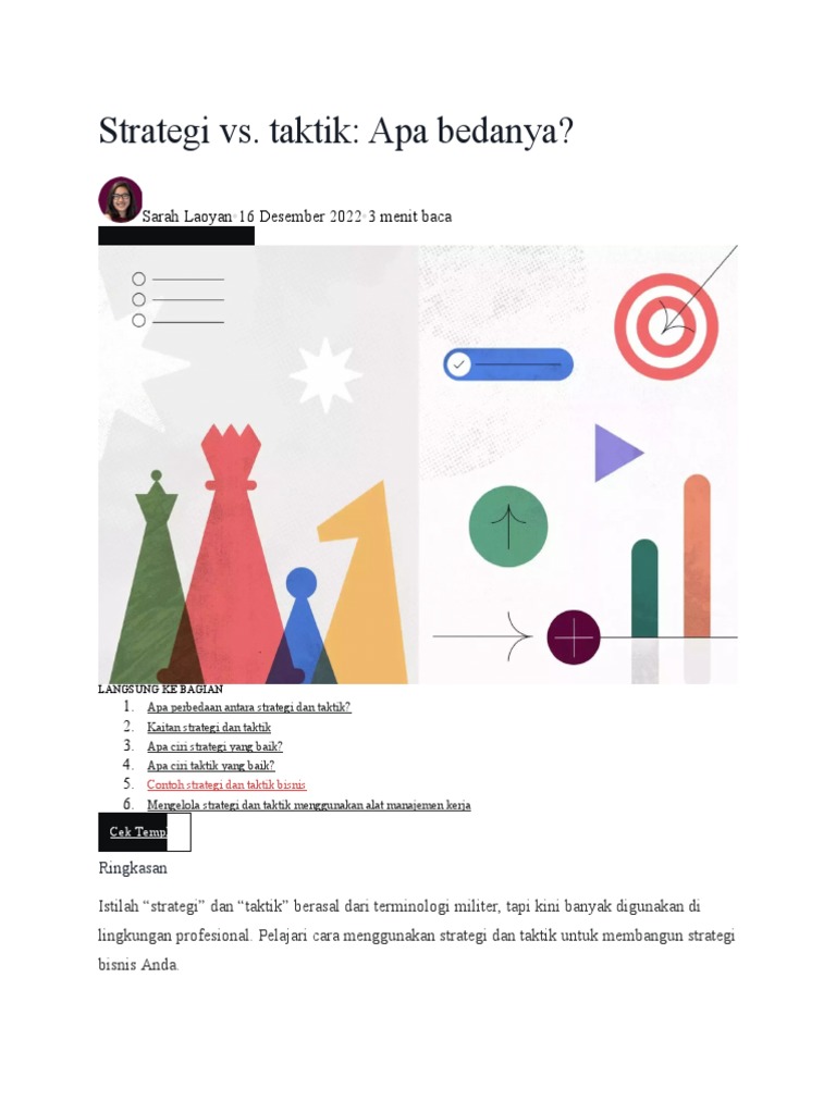 Catatan Strategi Dan Taktik | PDF