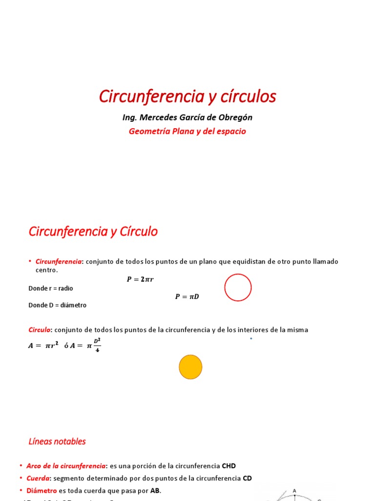 Circulo y Circunferencia Geometría Plana y Del Espacio | PDF | Tangente ...
