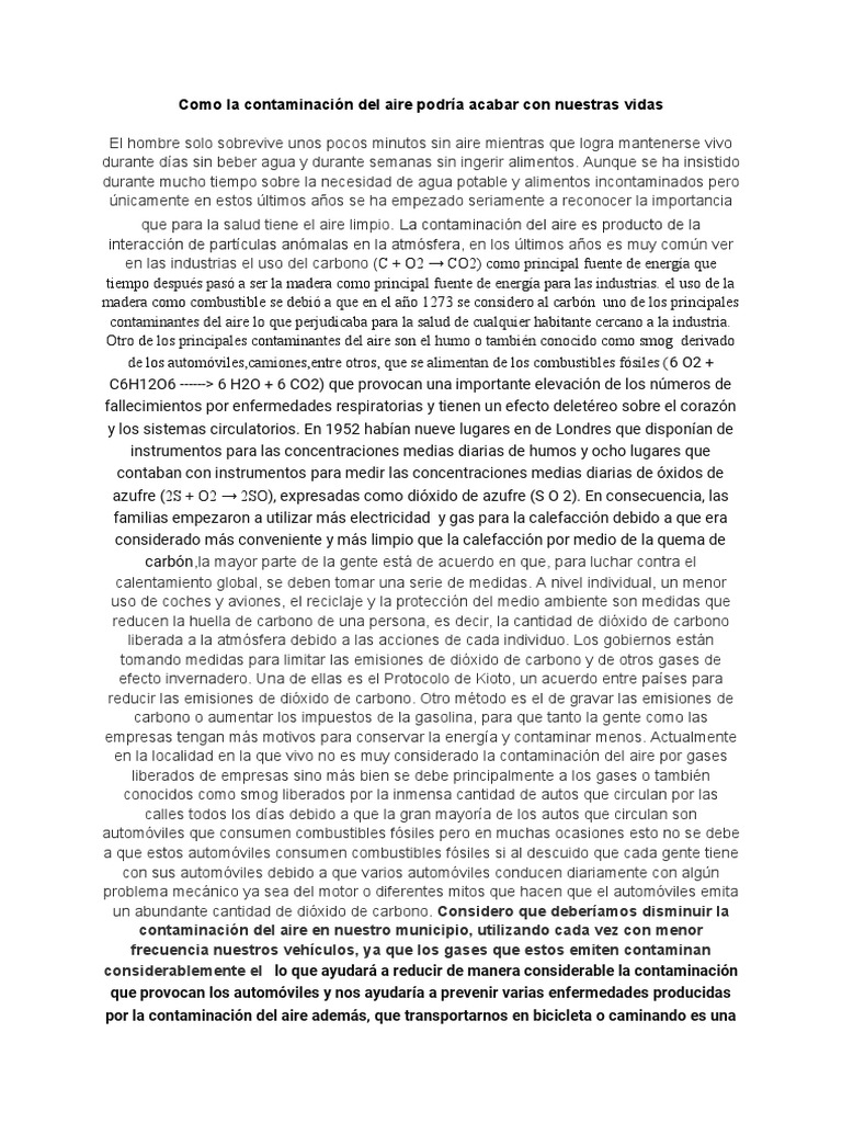 Como La Contaminación Del Aire Podría Acabar Con Nuestras Vidas | PDF ... Como La Contaminación Del Aire Podría Acabar Con Nuestras Vidas | PDF ...