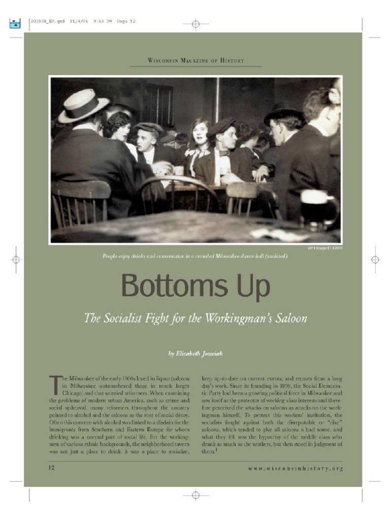 Wisconsin Magazine of History Vol. 90 No. 2 Bottoms Up | PDF | Bar (Establishment) | Milwaukee