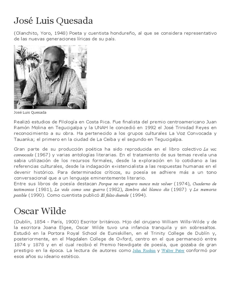 Biografía de José Luis Quesada | PDF