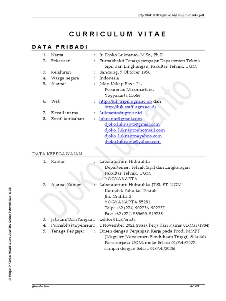 CV Djoko | PDF