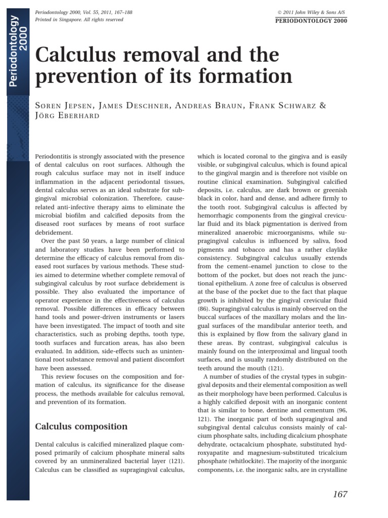 Calculus Removal & Prevention of Its Formation | PDF | Periodontology ...