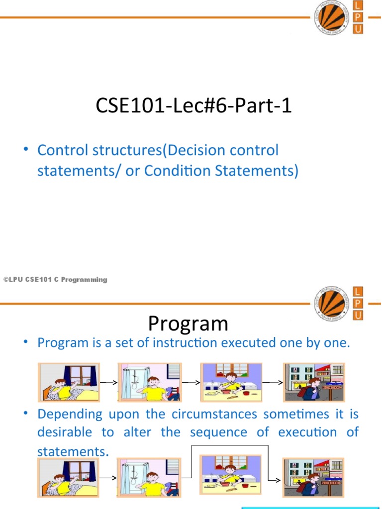Lecture 6Part1Decision Control or Conditional Control Structures | PDF | Control Flow | C ...