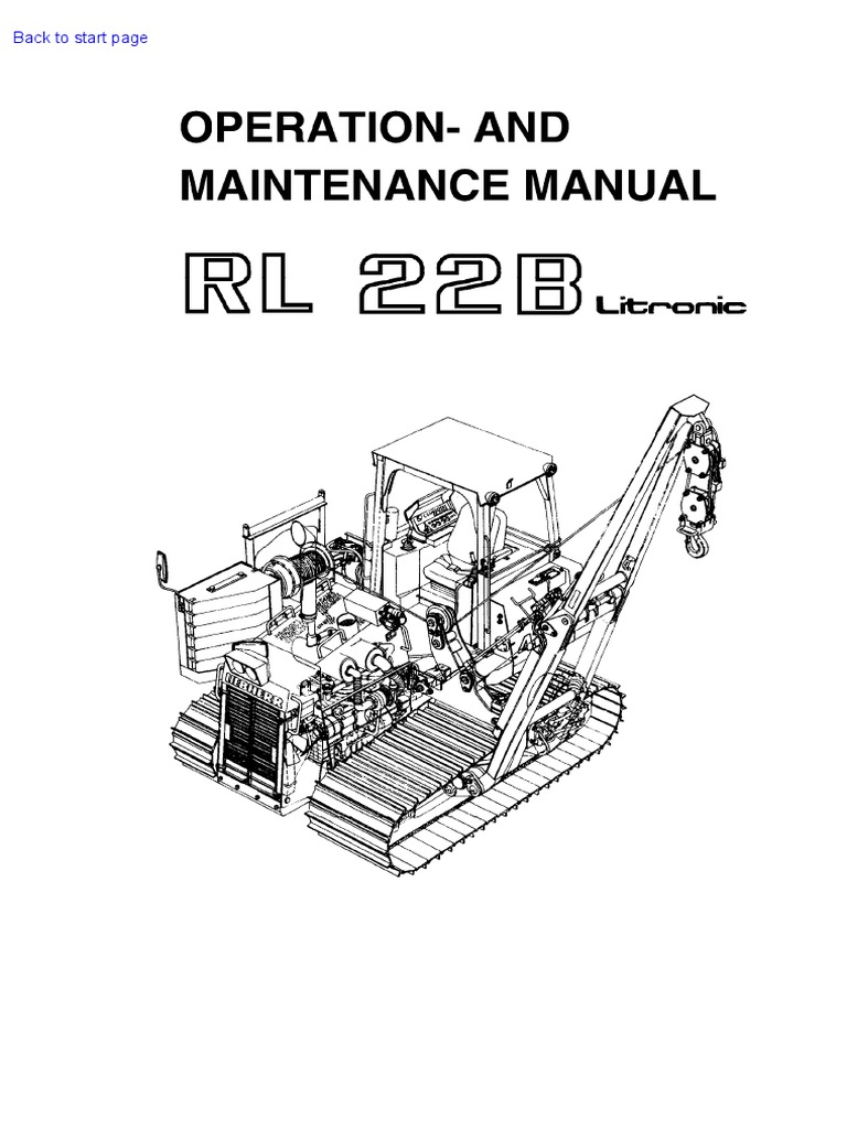 Liebherr RL 22 B Litronic Operation and Maintenance Manual | PDF