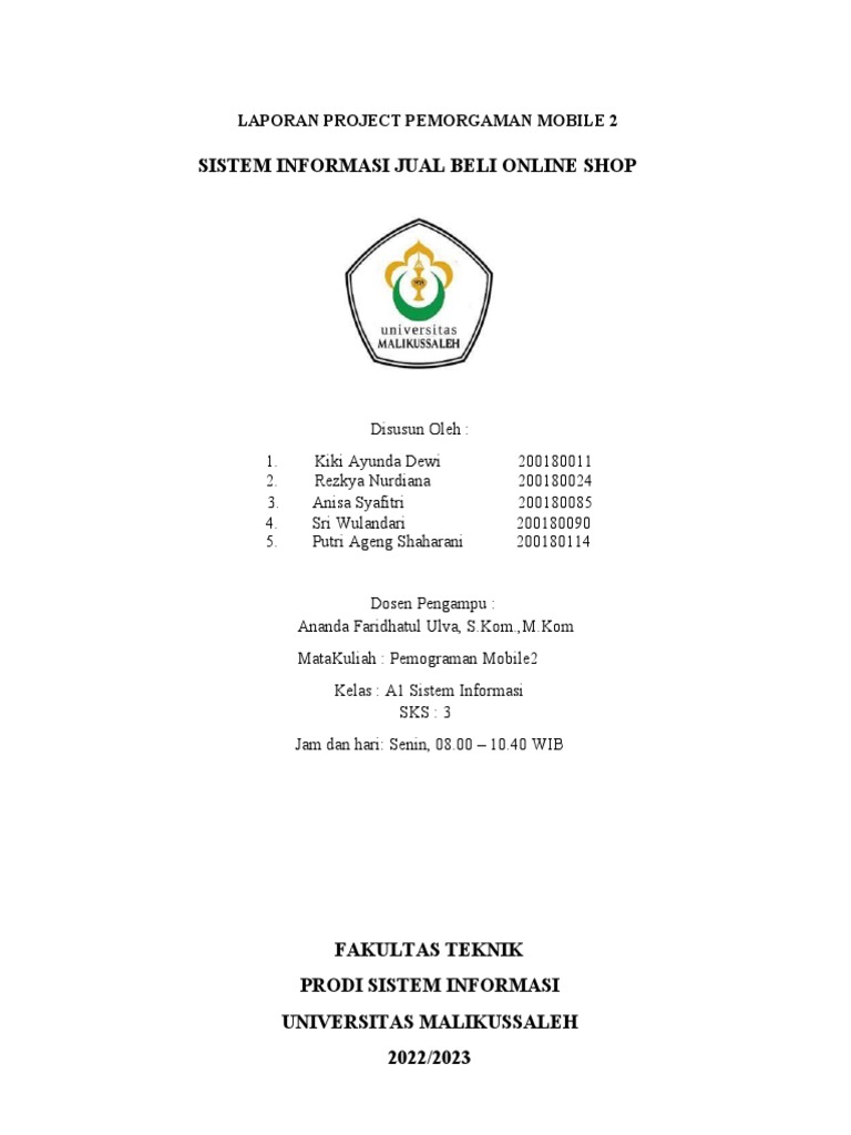 LAPORAN PROJECT PEMROGRAMAN MOBILE 2(1) | PDF