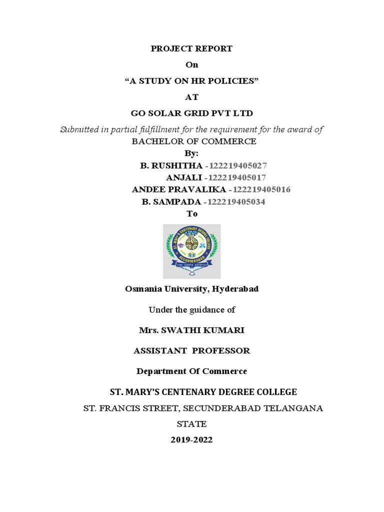 Rmpr Project Work Completed Pdf Human Resource Management