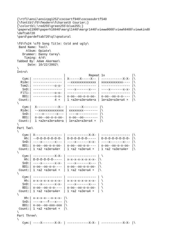 Cold and Ugly | PDF | Drumming
