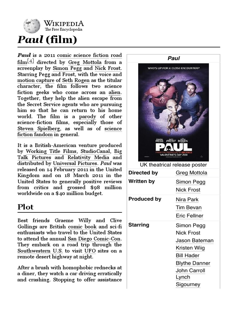 Paul (Film) - Wikipedia | PDF