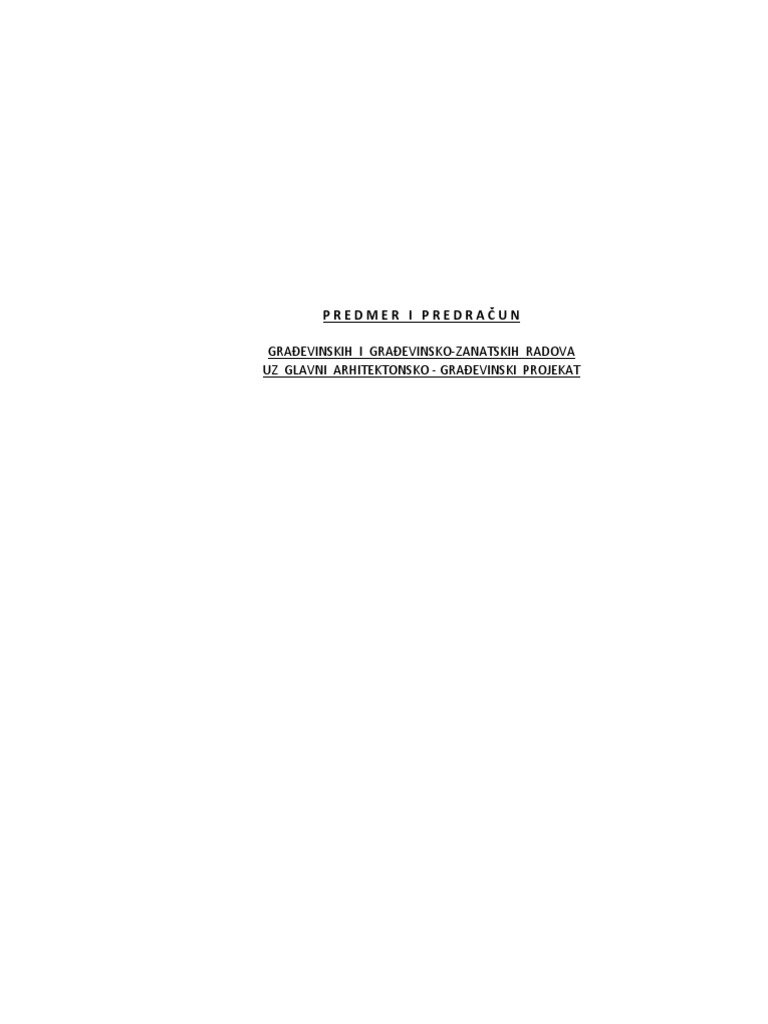 Predmer I Predracun Antonina | PDF