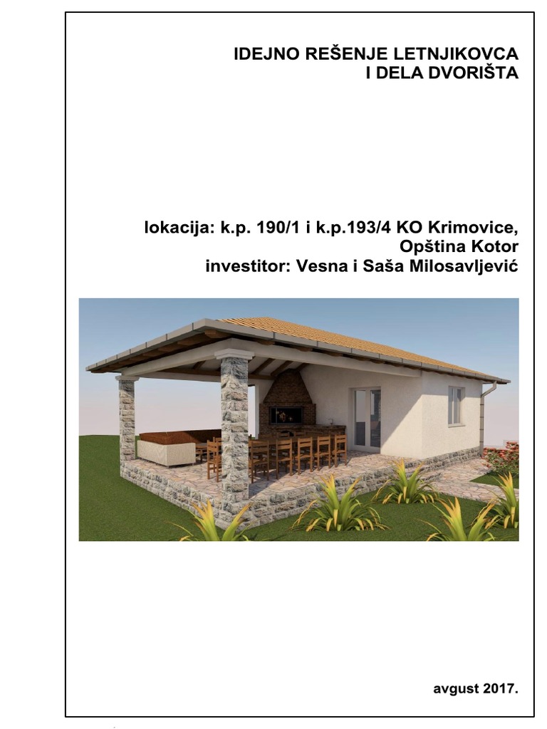 Idejno Resenje Letnjikovac Krimovica | PDF