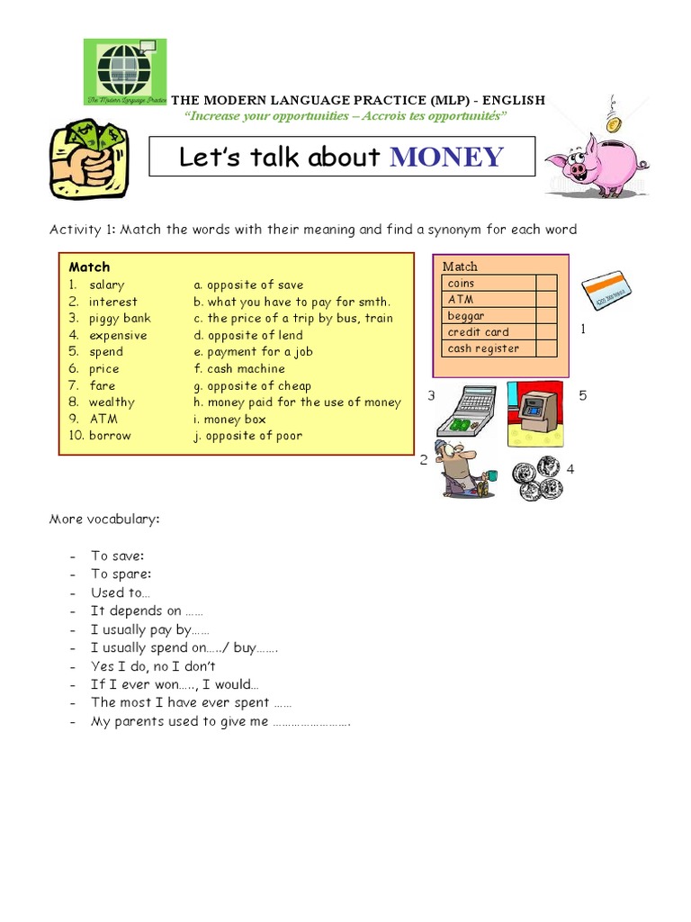 English Course on Money Vocabulary | PDF | Money | Automated Teller Machine
