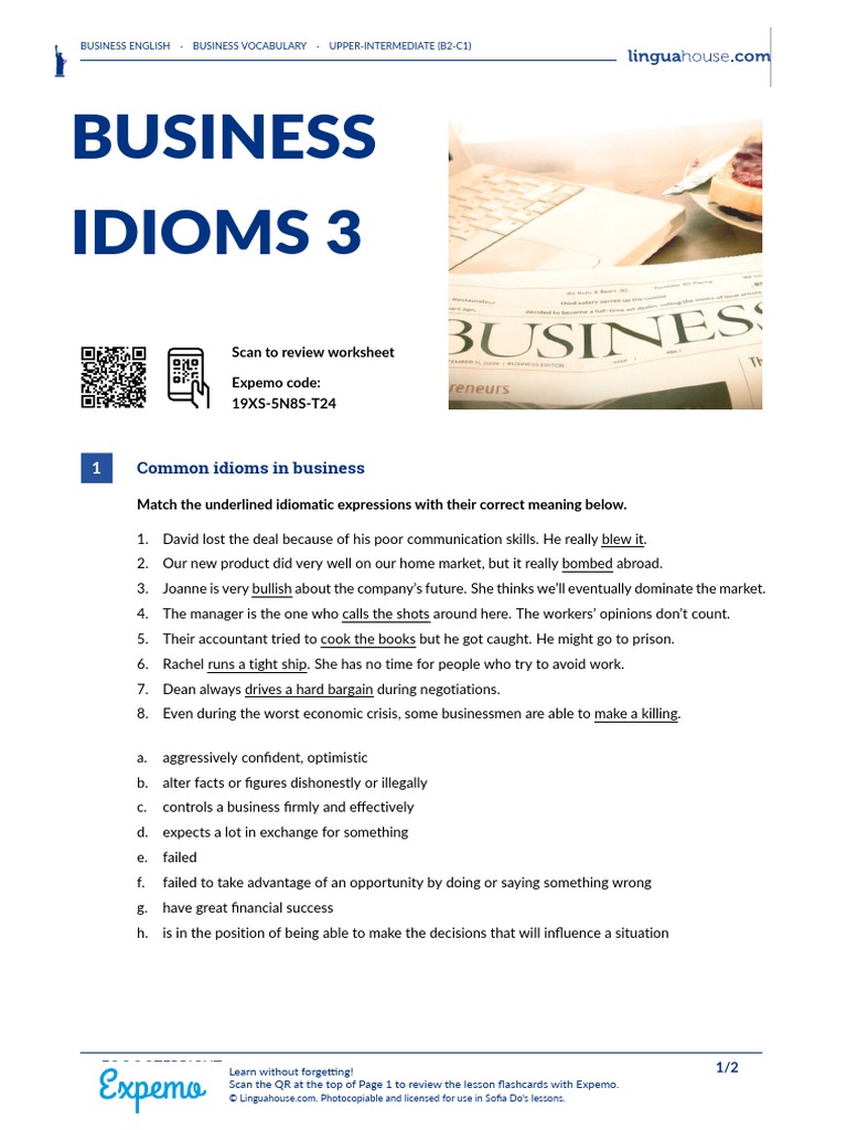 Business Idioms 3 American English Student | PDF