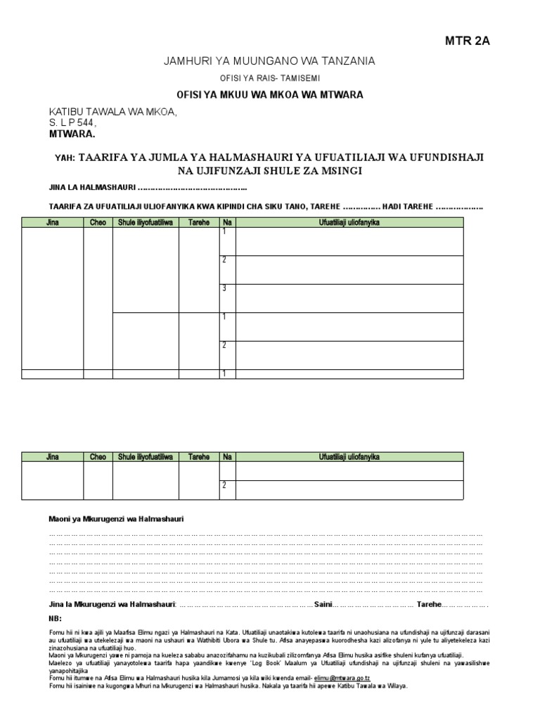 Chuo Kidogo Cha Sala | PDF