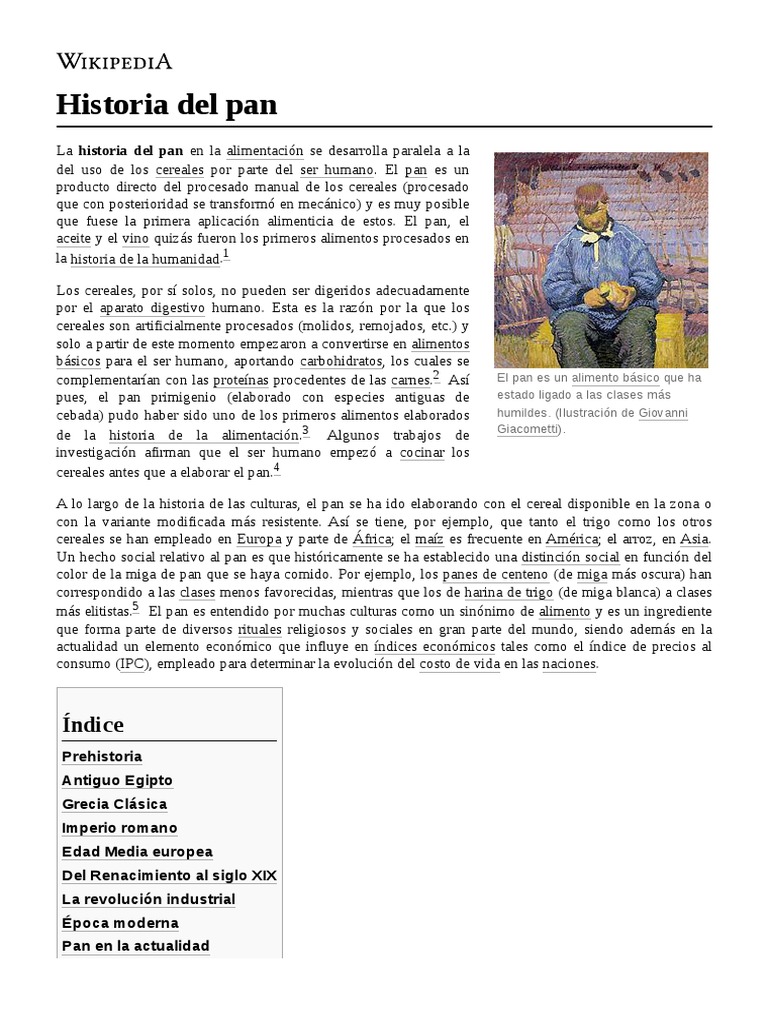 Historia Del Pan | PDF | Panes | Costo de la vida