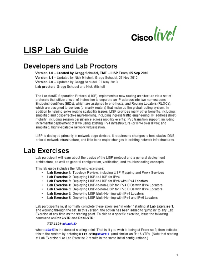 Dokumen - Tips - Lisp Lab Guide | PDF | Ip Address | I Pv6