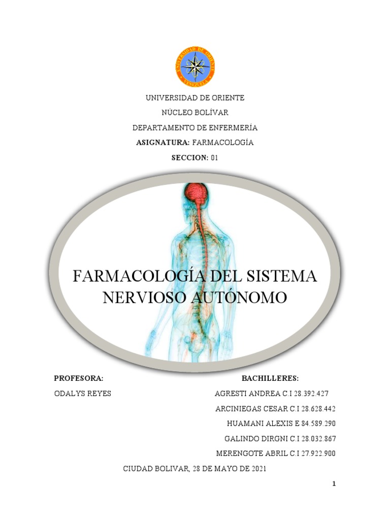 Farmacología Del Sistema Nervioso Autónomo | PDF | Acetilcolina | Norepinefrina