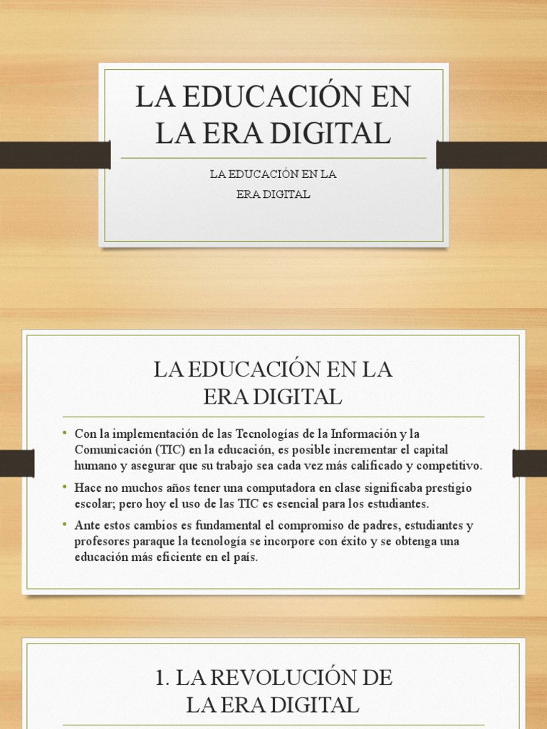 La Educación en La Era Digital | PDF | Internet | Tecnología de ...