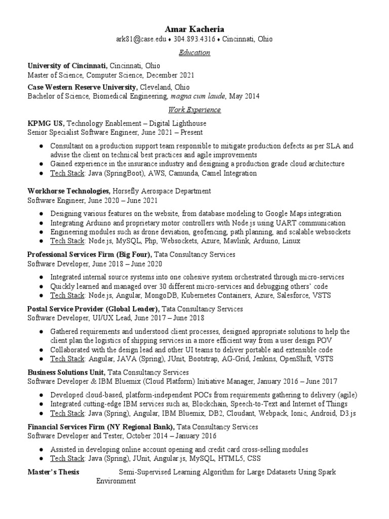 Resume - Amar Kacheria | PDF | Cloud Computing | Computing