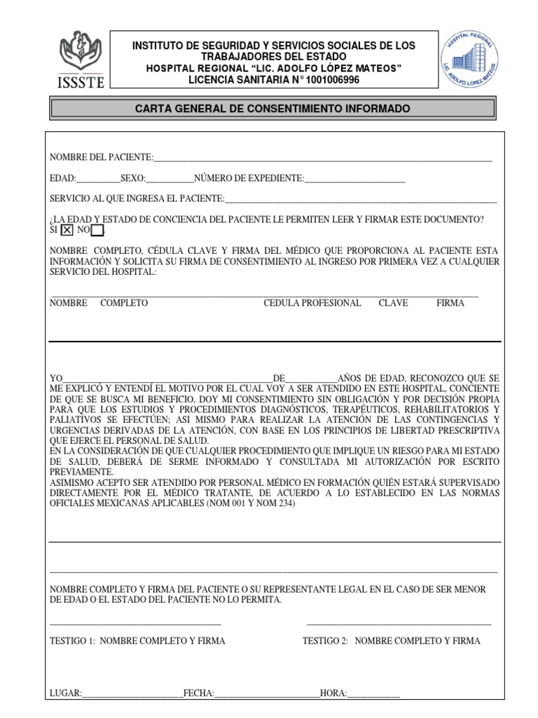 General | PDF | Hospital | Consentimiento informado