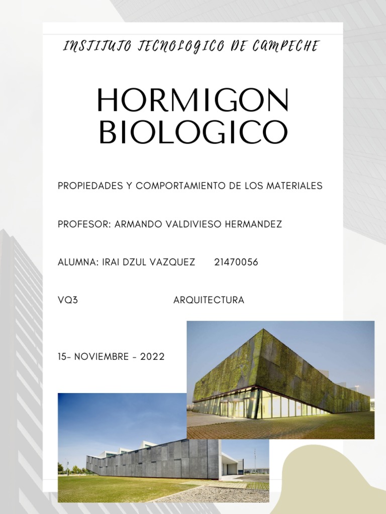 Hormigón Biológico en Proyecto Aeronáutico | PDF | Cemento | Hormigón