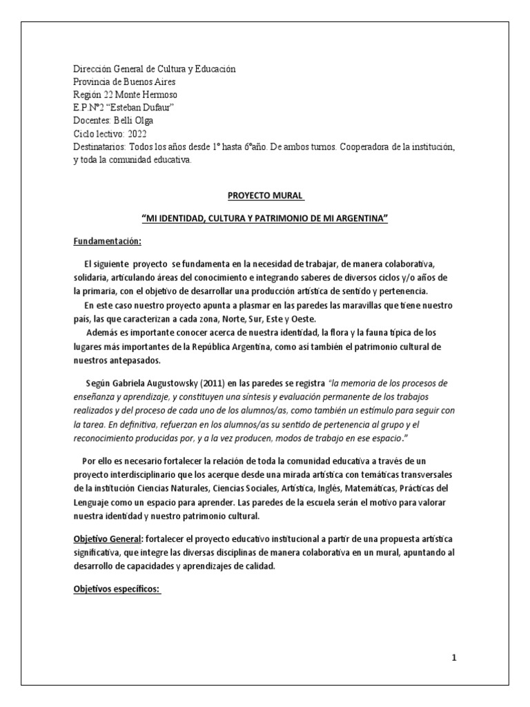 Proyecto Mi Identidad | PDF | Aprendizaje | Enseñando