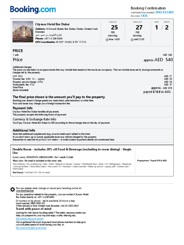 Booking | PDF | Fee | Payments