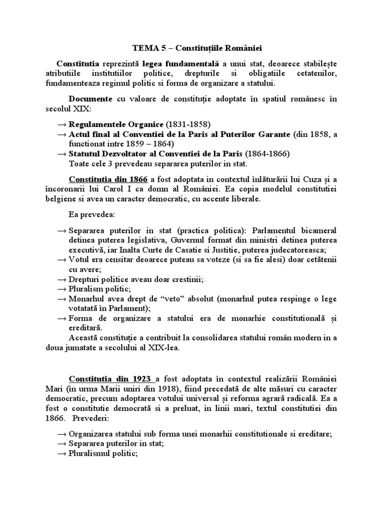 Constituțiile României | PDF