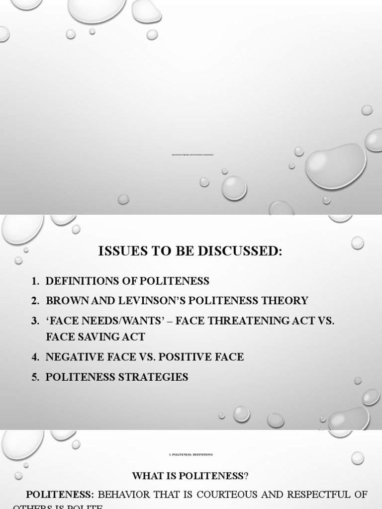 Politeness Theory and Strategies Explained | PDF | Communication ...