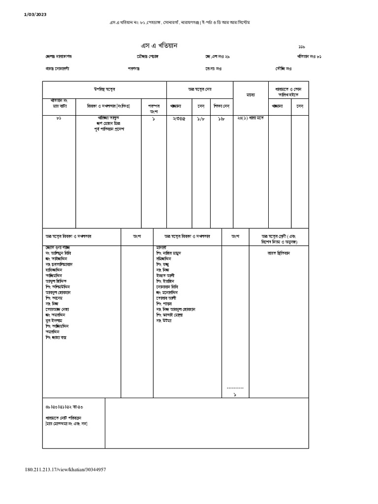 SA Khatian Shefali | PDF