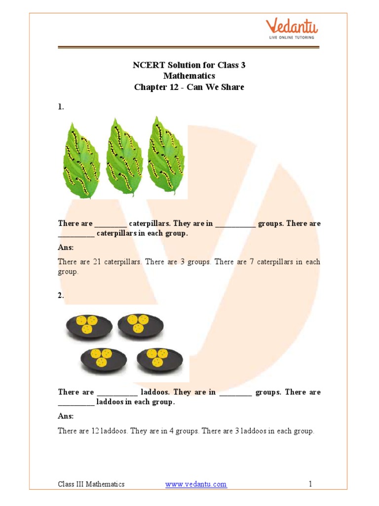 Class 3 Math NCERT Solutions: Sharing Concepts | PDF | Rupee