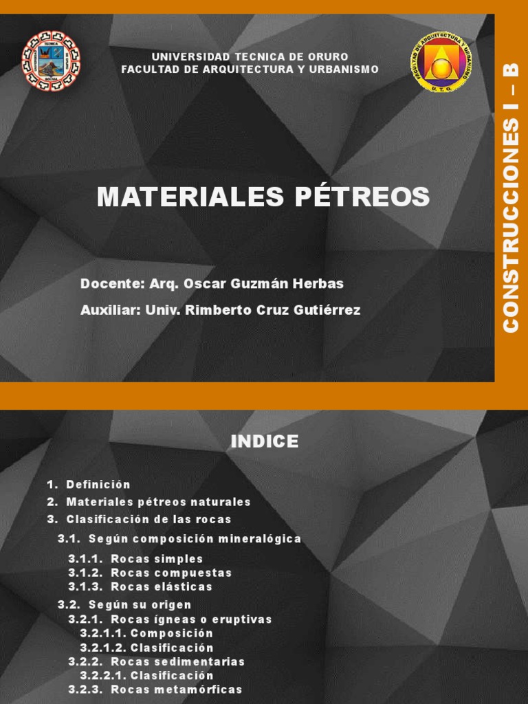 Materiales Petreos. | PDF | Roca (geología) | Ciencias fisicas
