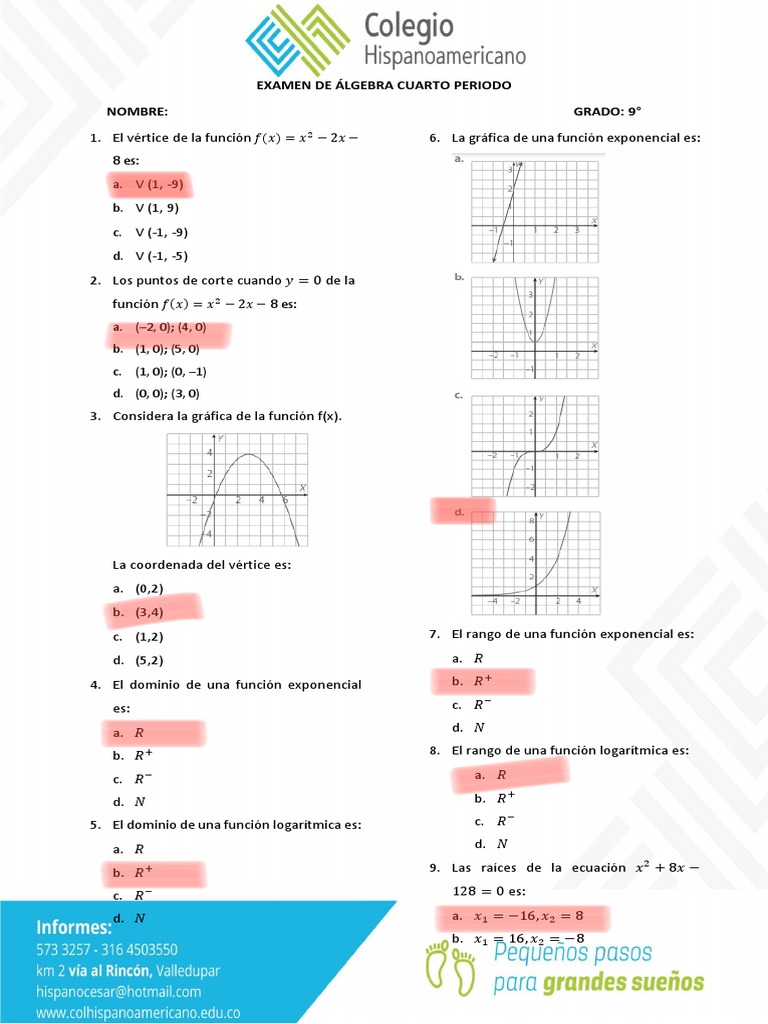 Examen 9° Cuarto Periodo | PDF | Desviación Estándar | Intervalo (Matemáticas)