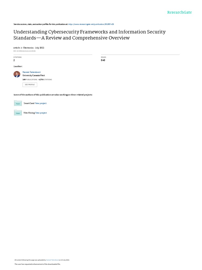 Understanding Cybersecurity Frameworks and Information Security ...