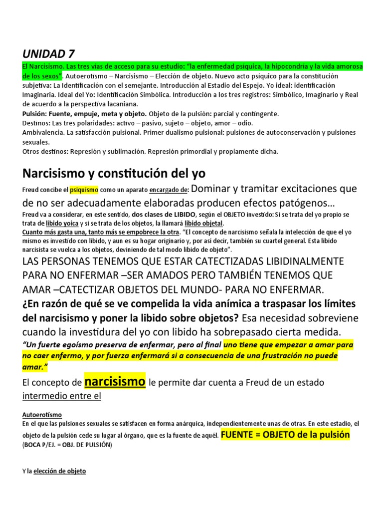 Narcisismo | PDF | Libido | Jacques Lacan