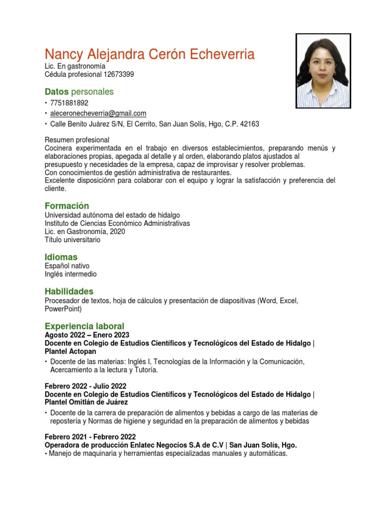 CV Ale | PDF | Maestros