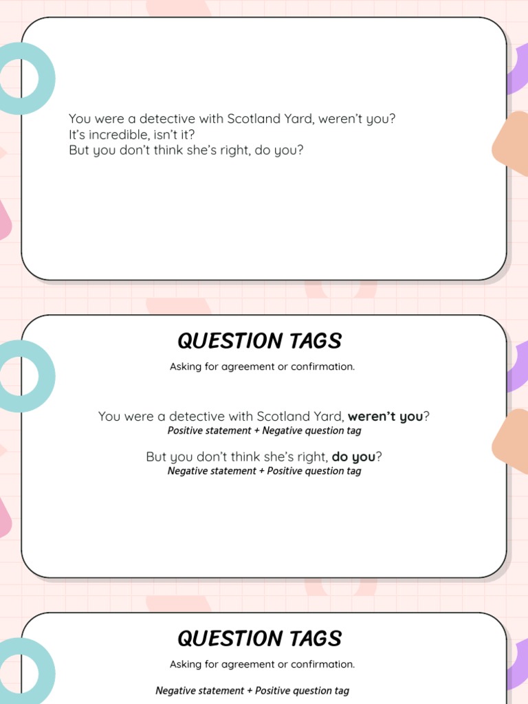 Grammar - Question Tags | PDF