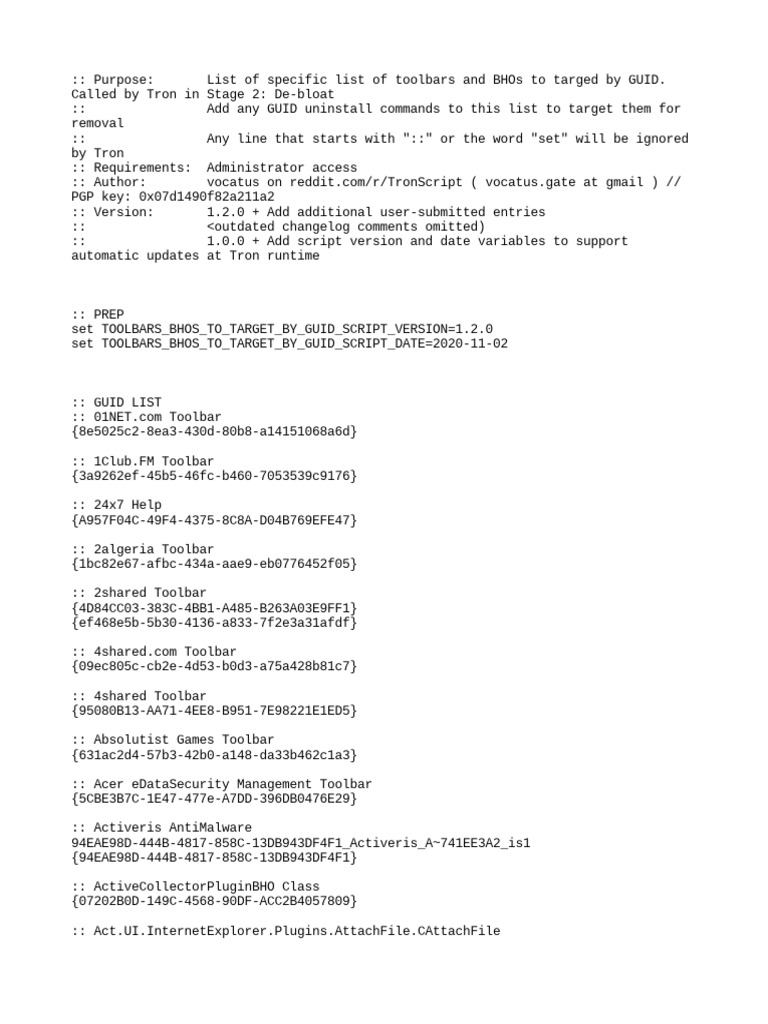 Toolbars Bhos To Target By Guid Pdf Software Computing