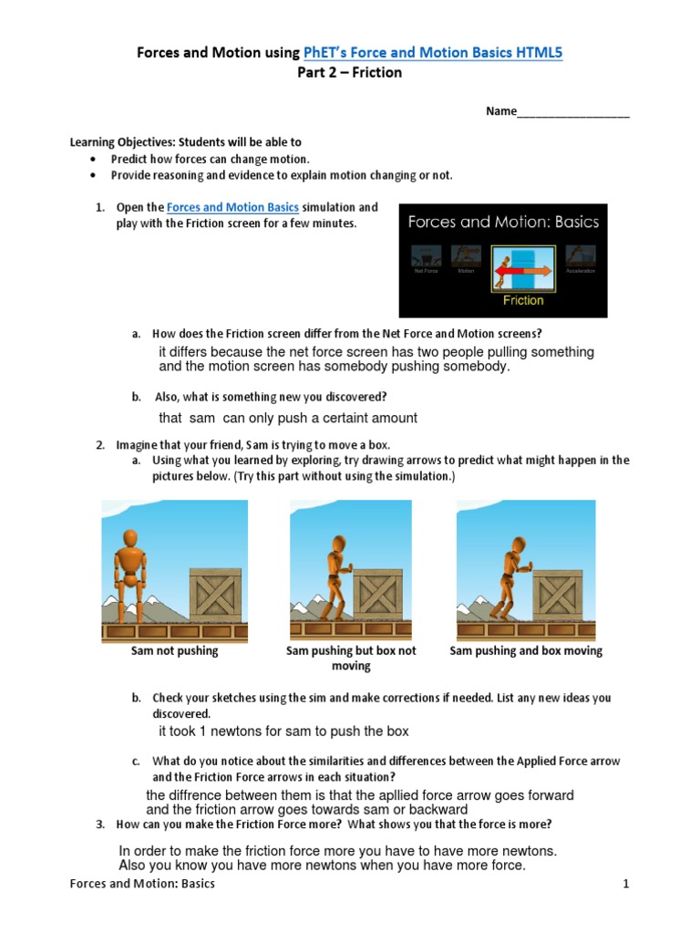 Forces and Motion Basics Part 2 - Friction | PDF | Force | Friction