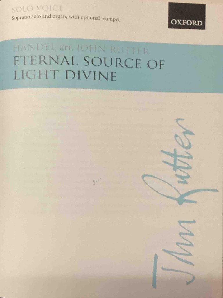 Eternal Source of Light Divine - Handel Arr Rutter | PDF