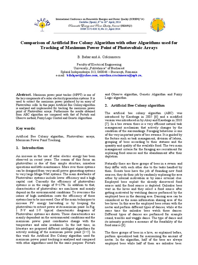 Comparison Of Artificial Bee Colony Algorithm With Other Algorithms Pdf 