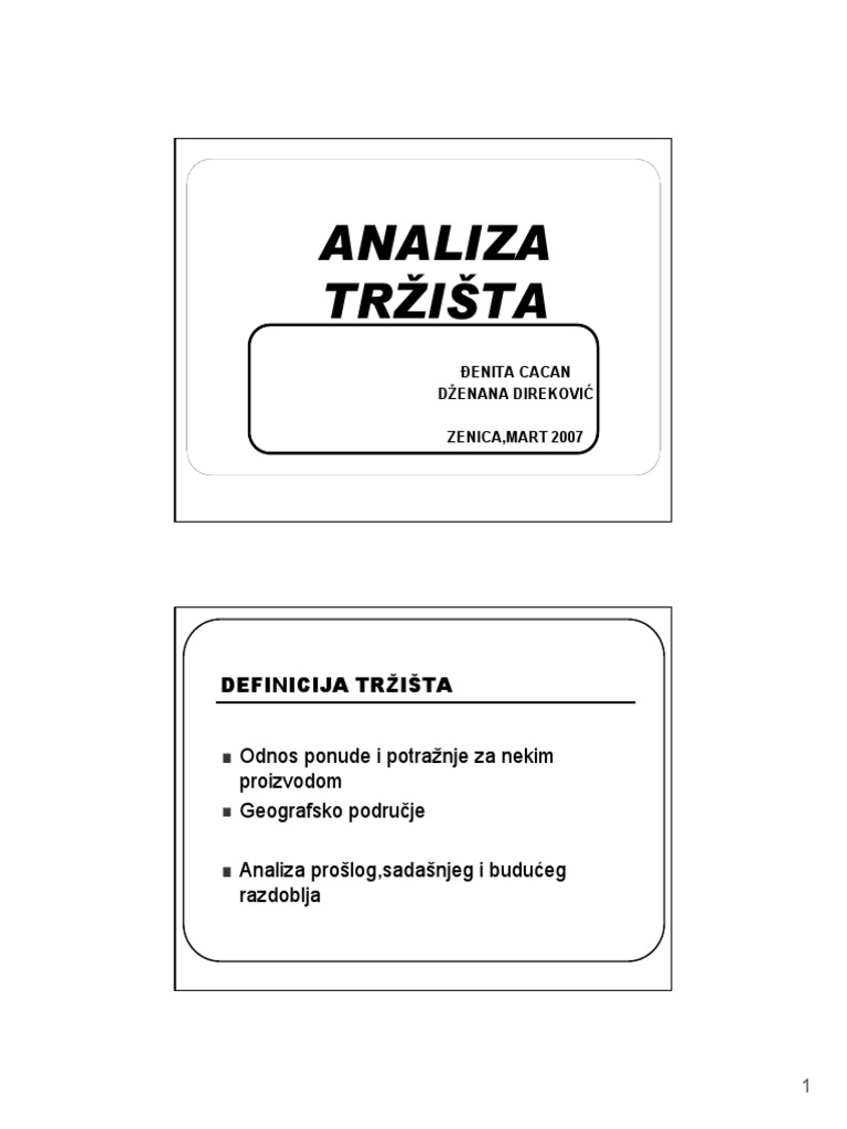 Analiza Tržišta | PDF