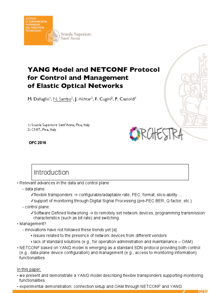 Dallaglio NETCONF OFCtalk 2016 | PDF