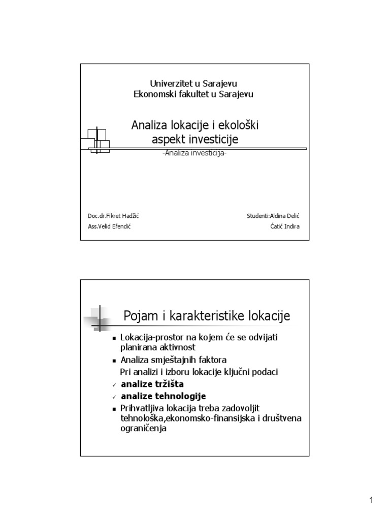 Analiza Lokacije I Ekologija | PDF