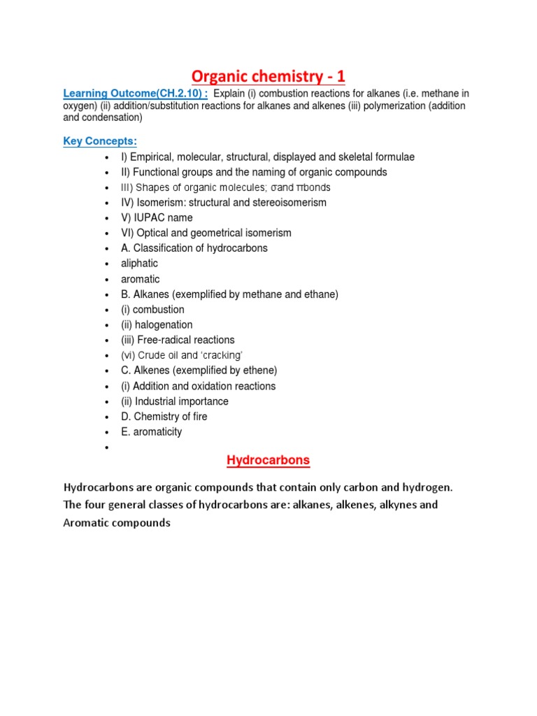 Organic Chemistry - 1 | PDF | Molecular Orbital | Alkane